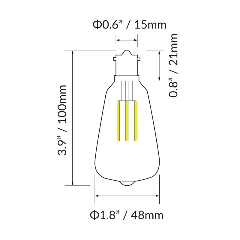12V Edison Bulb Ceiling Light RV, LED Replace Globe Roof Lamp, 12V ...