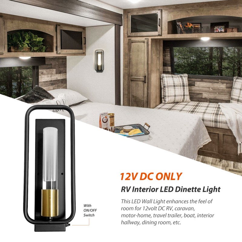 12v RV interior wall lamp decorative, interior use wall sconce for RV ...